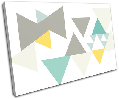 Geometric Triangles Abstract SINGLE CANVAS WALL ART Picture Print VA | eBay
