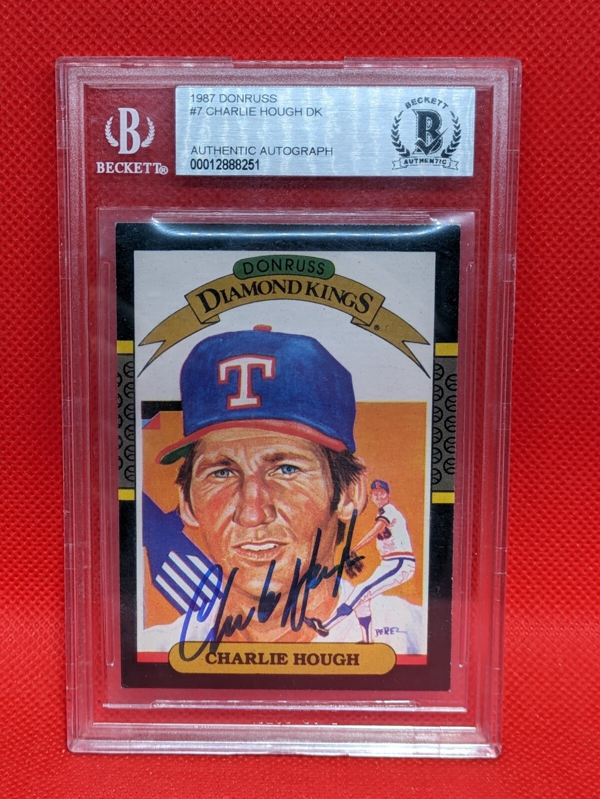 BECKETT AUTHENTIC AUTOGRAPH: Charlie Hough 1987 Donruss Diamond Kings ...