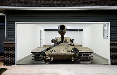 Military Tank Mural for Garage Door Cover 3d Effect Print Banner ...