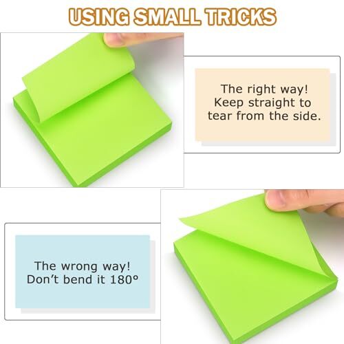 Pop Up Sticky Notes 3x3 inch Bright Colors Self-Stick Pads/Pack 100 12 ...