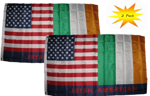 3x5 3’x5’ en Gros Set (2 Paquet) Irlande Irish Américain USA Amis Flag ...