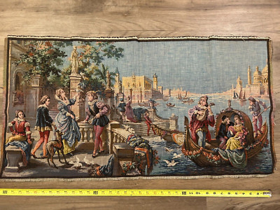 Vintage Tapestry Wall Hanging Scenes Of Venice, Italy 20" x 36" Made in ...