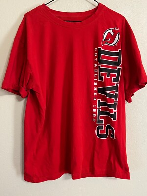 New Jersey Devils T Shirt Adult Large Red - NHL - Mens XL 46/48 - Hokey ...