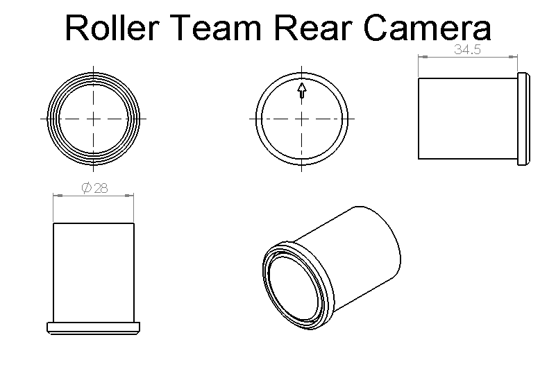 Roller Team & CI Rear View Camera Adjustable Mount (camera size 28 X ...