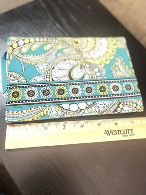 Vera Bradley Teal Blue Paisley Mini Tablet E-Reader/Book Sleeve Case 7. ...