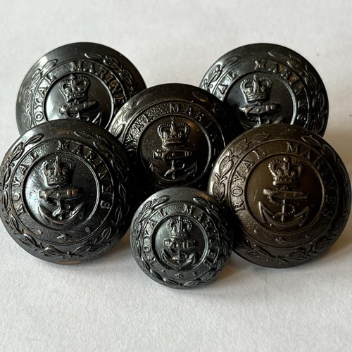 Set of Royal Marines (RM) Commando - Lovat Dress Buttons- Queens Crown ...