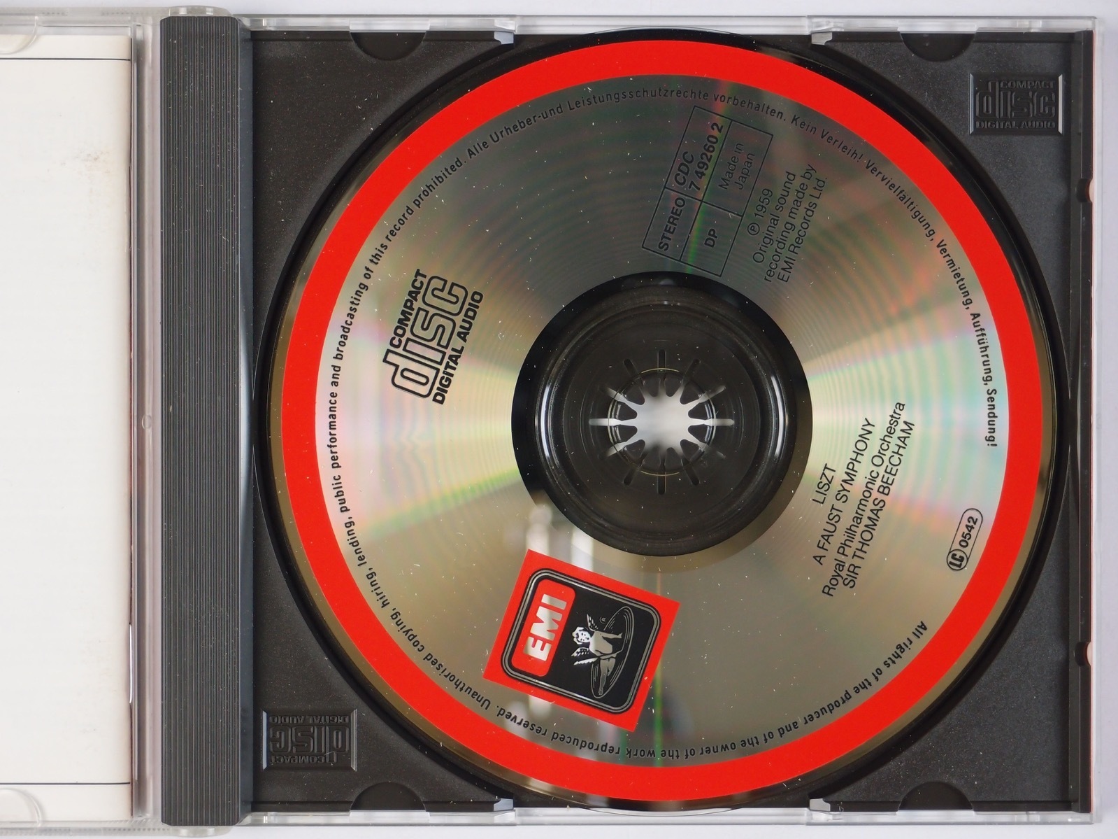 LISZT: A Faust Symphony, Beecham JAPAN Red Ring EMI 1st Ed NO IFPI CD ...