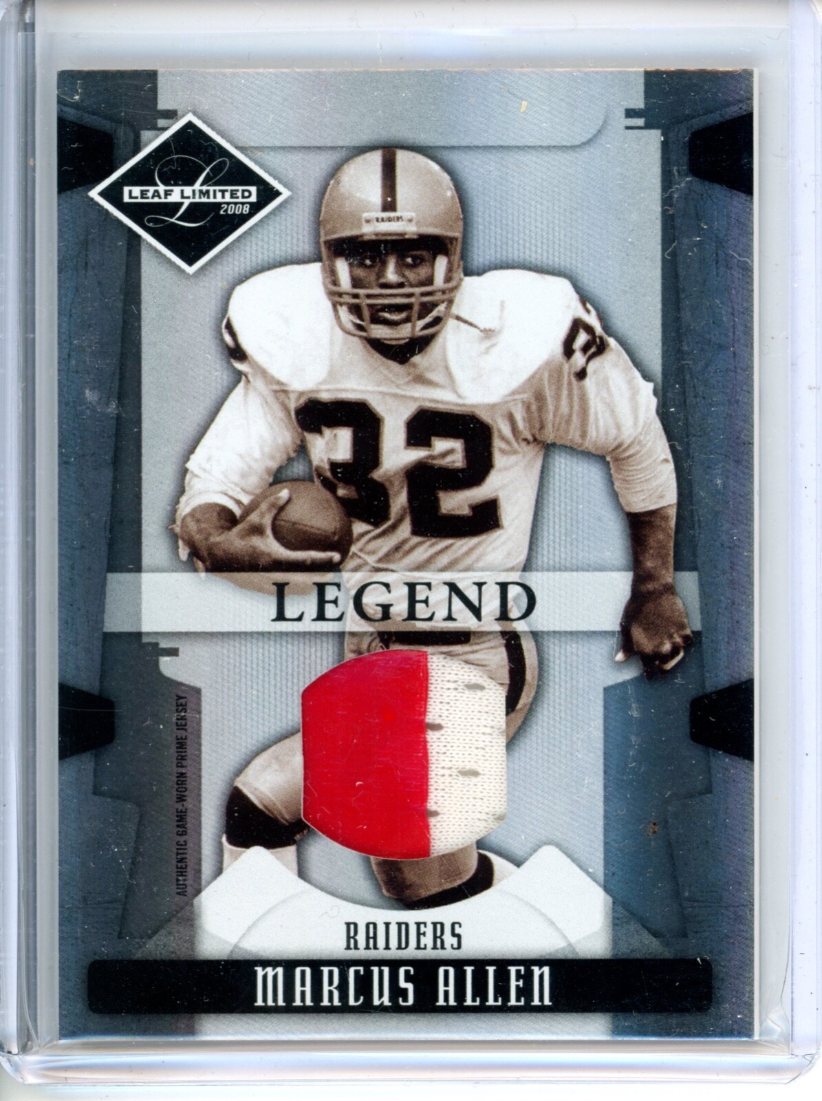 2008 Leaf Limited Marcus Allen 160 Patch Relic Legend 05/50 Oakland ...