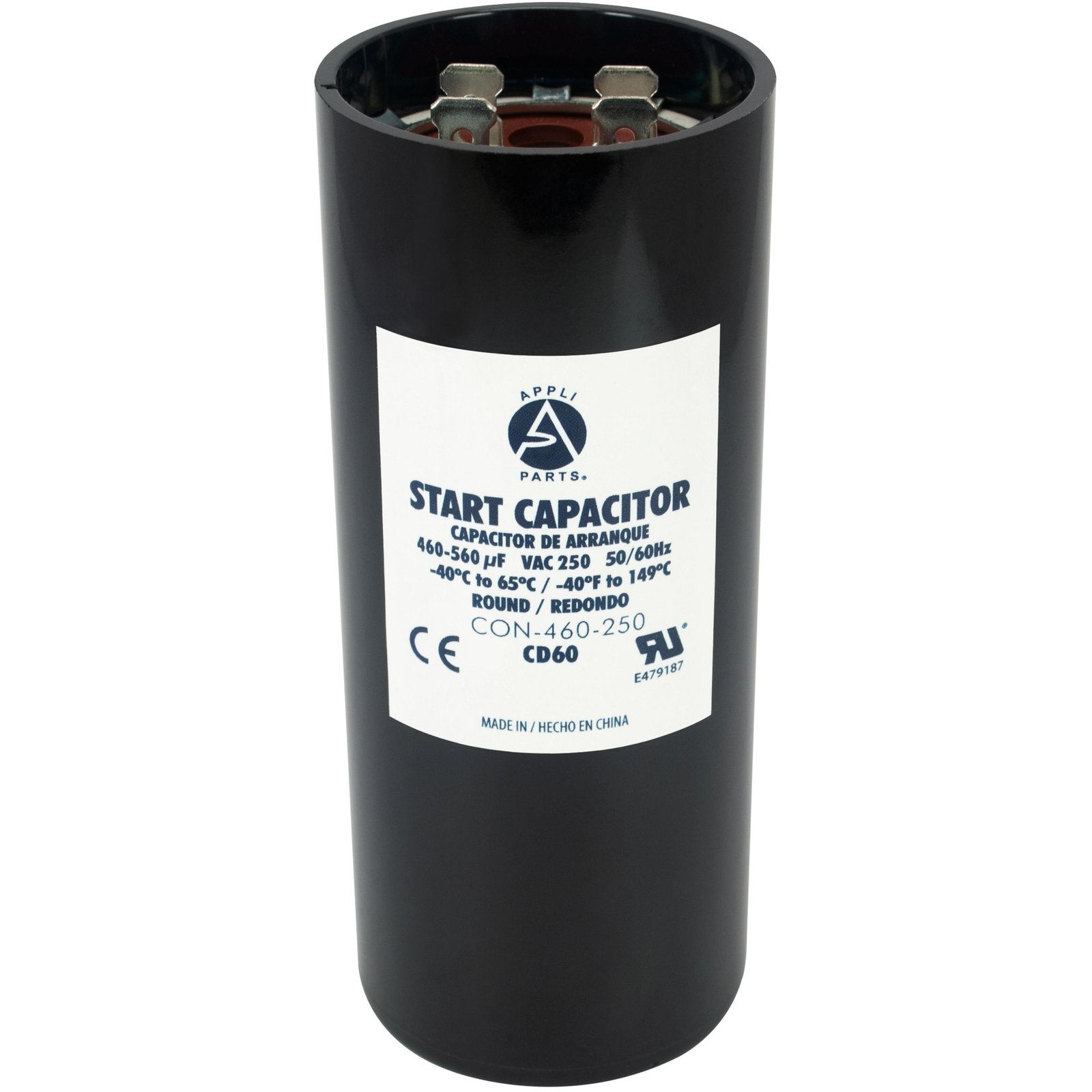 Appli Parts motor start capacitor 460-560 Mfd (microfarads) uF 250 VAC ...