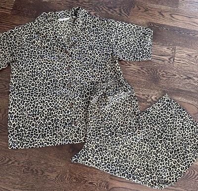 Victoria’s Secret~Polyester Leopard Print Pajamas 2 Piece PJ Set~S ...