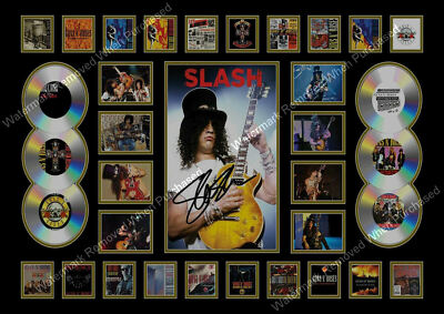 SLASH GUNS N ROSES SIGNED LIMITED EDITION MEMORABILIA A4 PHOTO PRINT ...