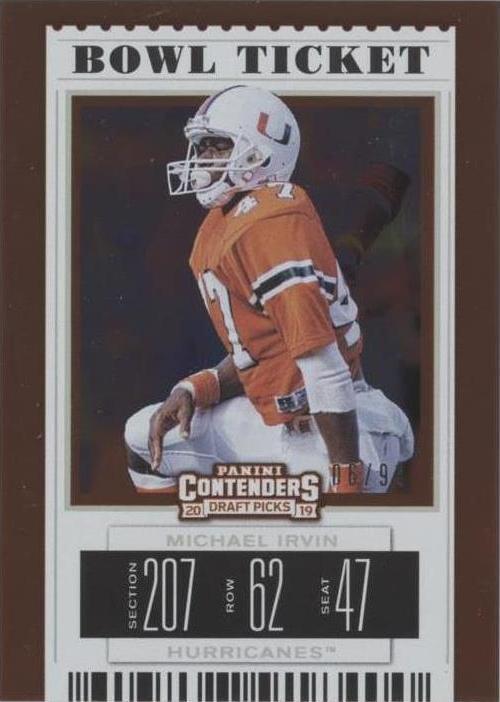 2019 Panini Contenders Draft Picks - Season Ticket Michael Irvin #72 ...