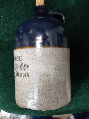 Vintage ROSE DISTILLER ATLANTA Gal Whiskey Jug 11"TX6-3/4"Dia Good GA ...