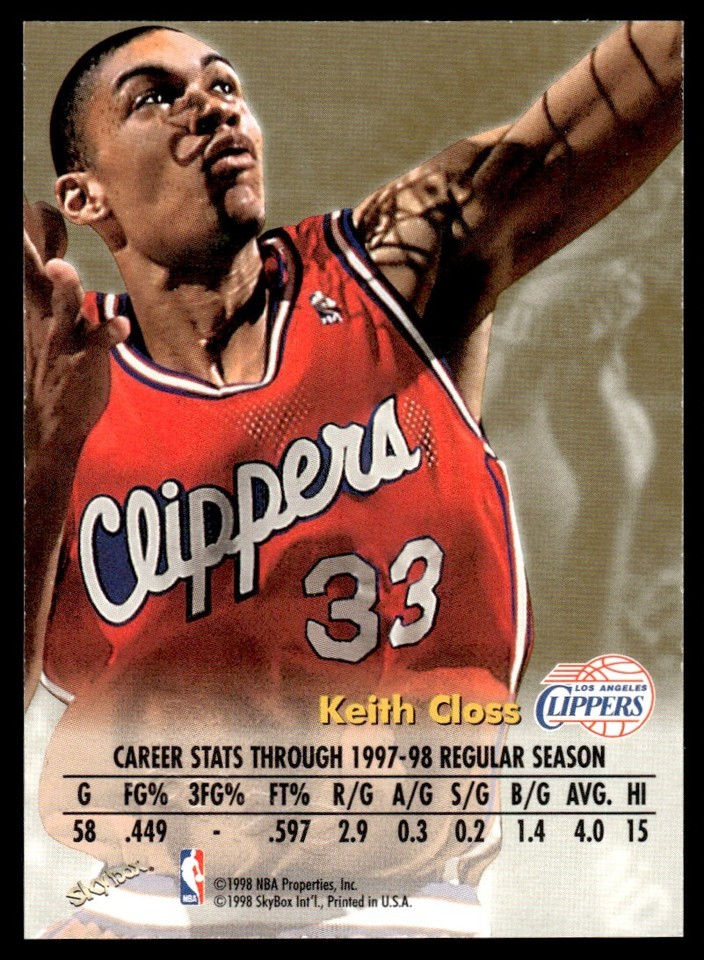 1998-99 SkyBox Premium Autographics Keith Closs Auto Los Angeles ...