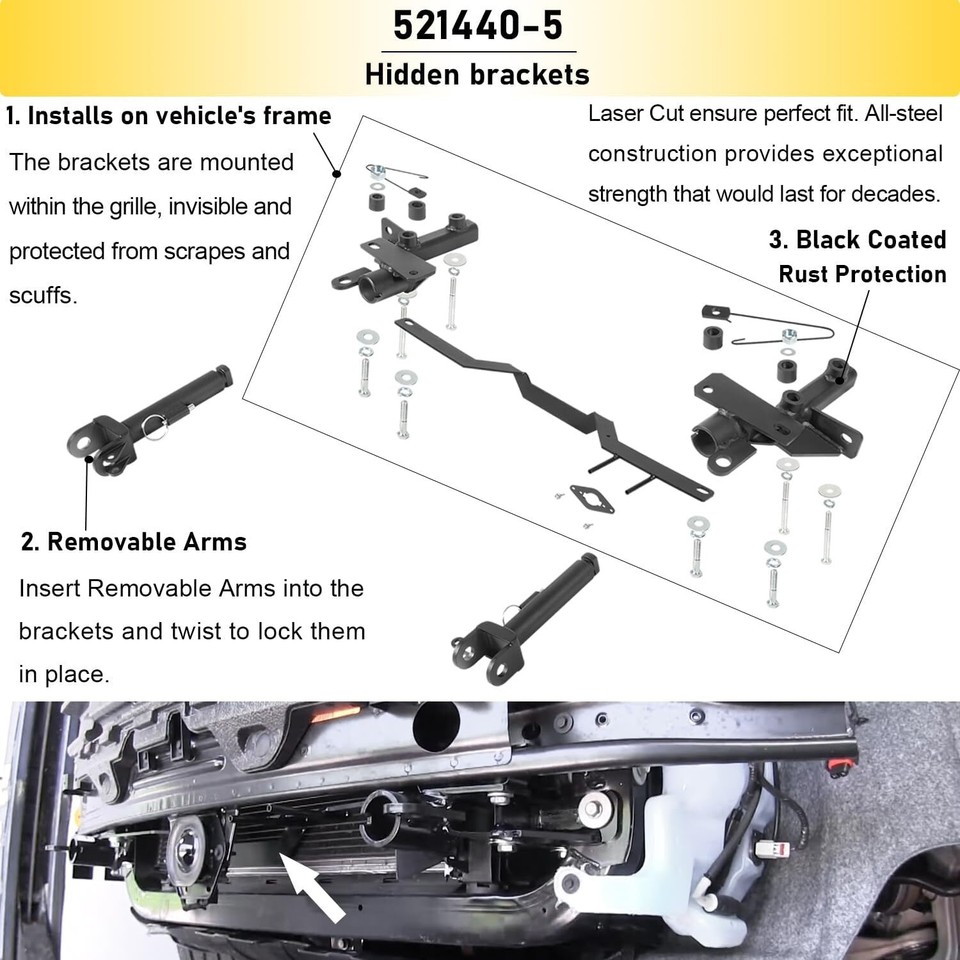 521440-5 Tow Bar Baseplate Direct Connect Style for 2011-2013 Dodge ...
