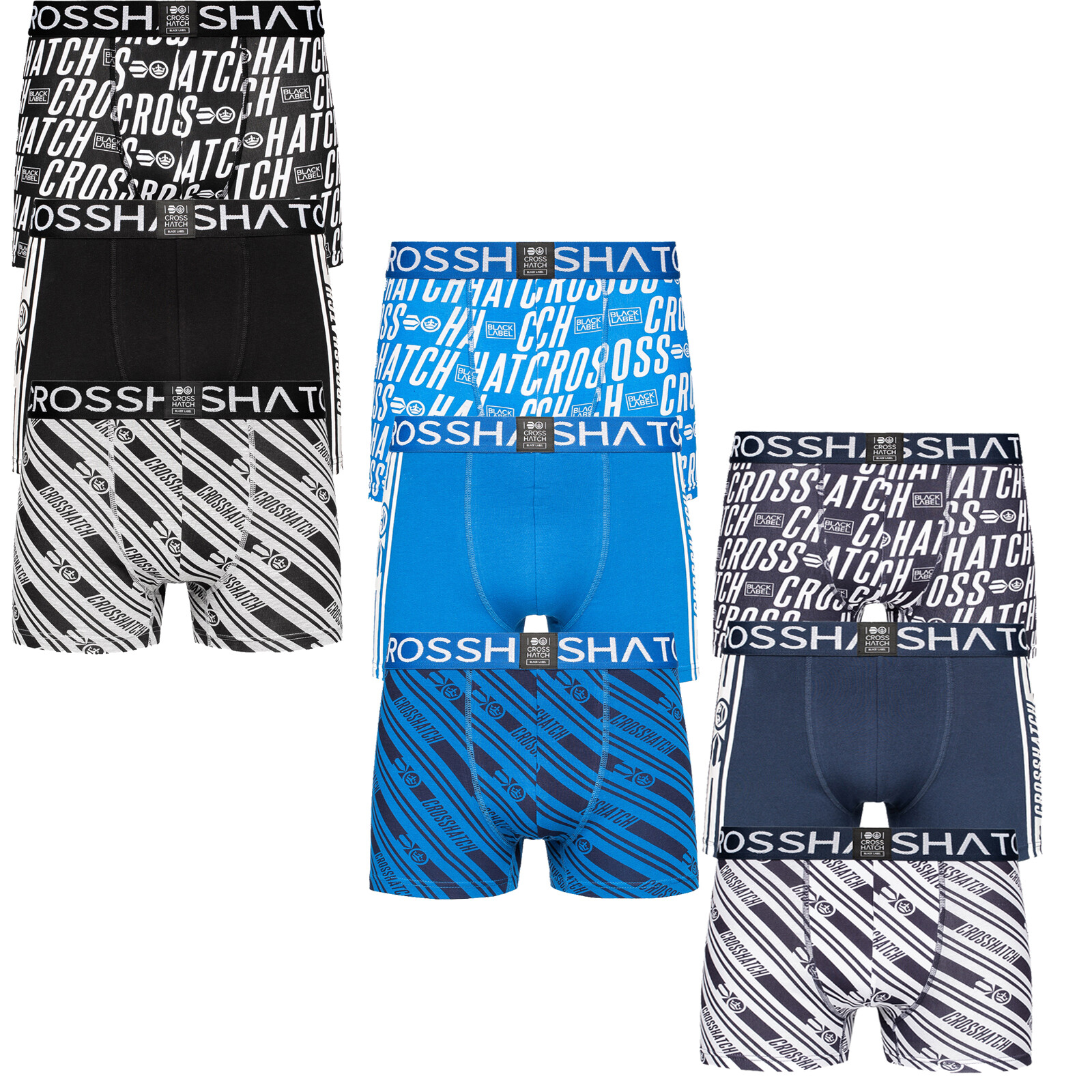 Mens Crosshatch Boxer Shorts Underwear Trunks Boxers Sizes M-XXL 3 Pack ...