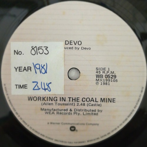 Working In The Coal Mine - Devo (1981 Australia) | eBay