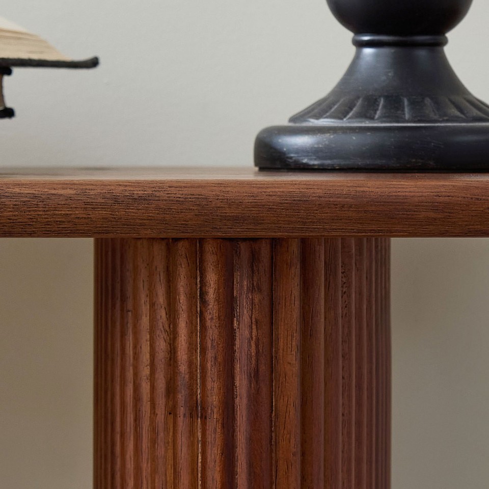 Contemporary Entry Table - Stainless Steel Leg Console for Hallway ...