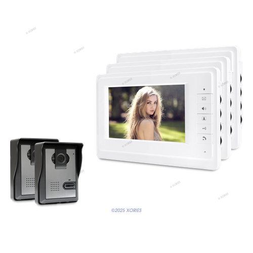 7inch Wired Video Door Entry Phone Call System with Intra-monitor Audio ...