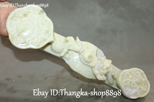 Natural Lantian Green Jade Dragon Pixiu Beast Bat Auspicious Ruyi Ru Yi ...