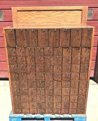 RARE 1940s VINTAGE OAK 88 CUBICLE MAILBOX 53Hx45Wx36D WineCabinet wBASE ...