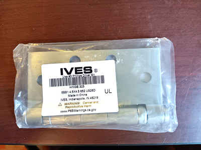 (3PC LOT) Ives Hinges W/ Screws 323 5BB1 4.5X4.5 652 US26D *FREE ...