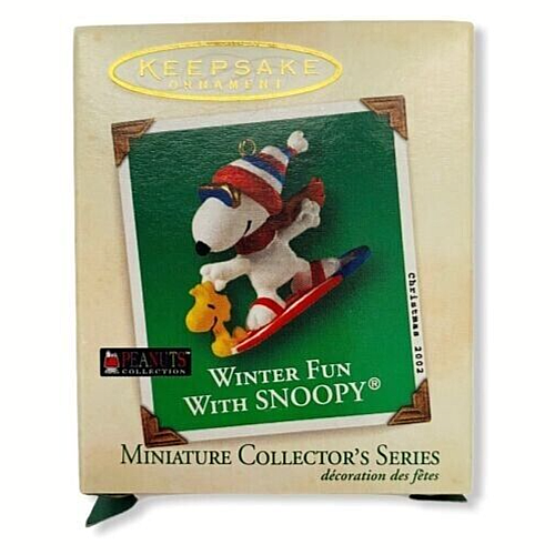 Peanuts Hallmark Winter Fun with Snoopy Christmas Mini Ornament 2002 ...