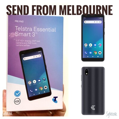 NEW Telstra Essential Smart 3 5.5in HD 4G 16GB 5MP ZTE Android BLUE ...