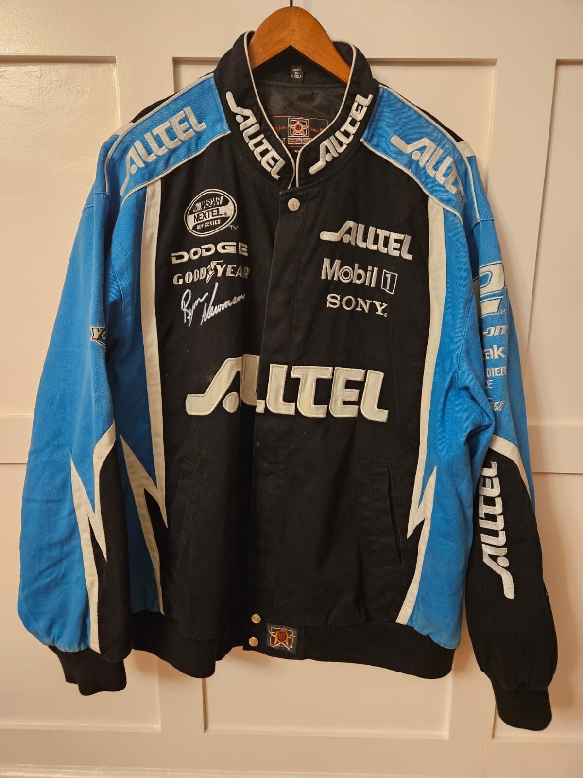 Mens Vintage NASCAR Racing Jacket JH Designs Alltel Mobil 1 SONY WEGA ...