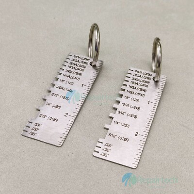 2x Thickness Gage Sheet Metal Gauge Measuring Tool Wire Gauge Stainless ...