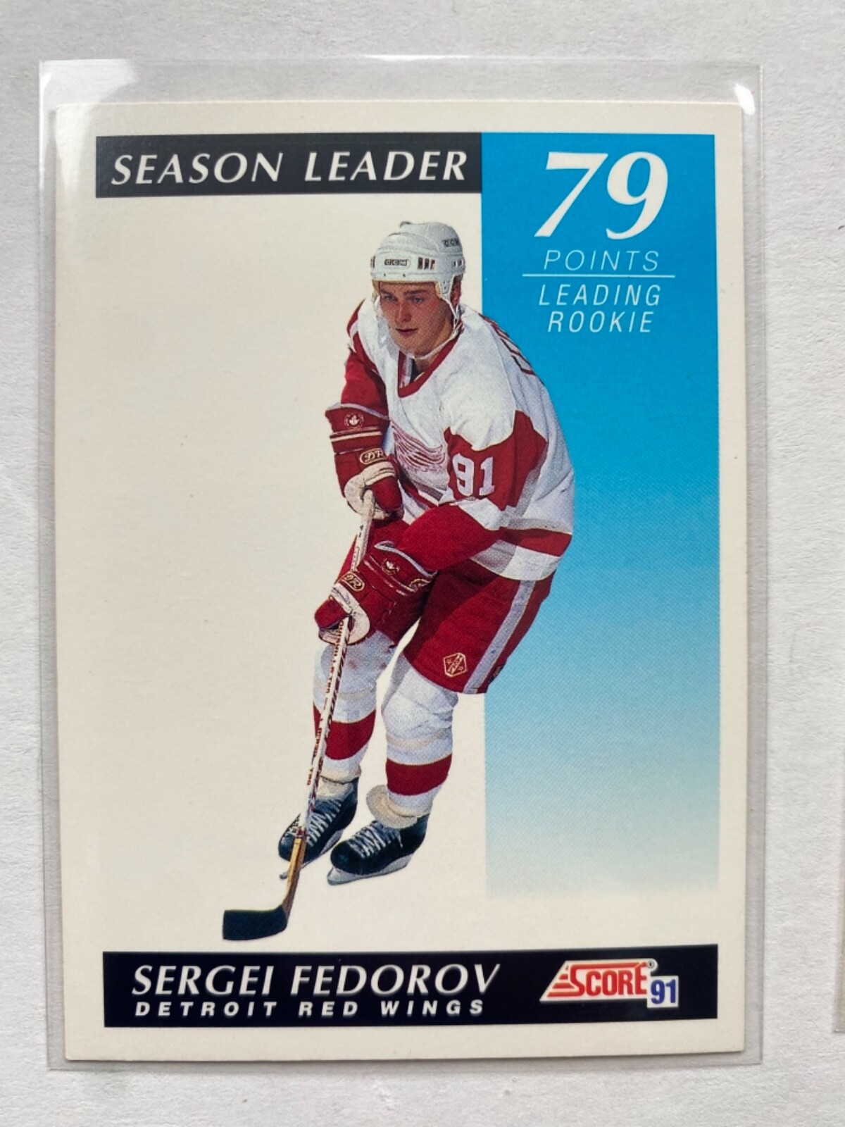 1991 Score Sergei Fedorov Season Leader Points Leading Rookie | eBay