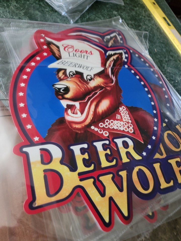 Coors Light Beer Wolf Metal Sign Mancave Wall Decor Rare Coor Beer Sign ...