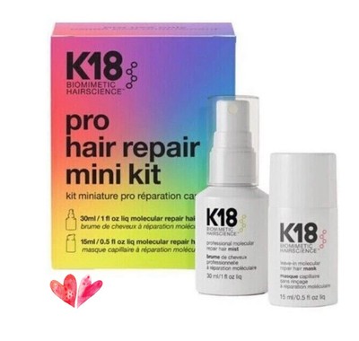 K18 Pro Hair Repair Mini Kit Molecular Repair Mist 1oz & Mask 0.5oz New ...
