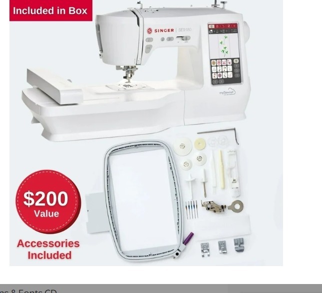 Singer SE9180 7x5 Wi-Fi & USB Sewing and Embroidery Machine Brand New ...