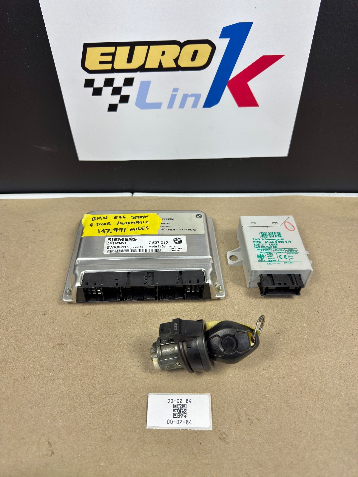 03-05 BMW E46 325I M56 M54 Engine Dme Ews Module Ignition Lock Key Set ...