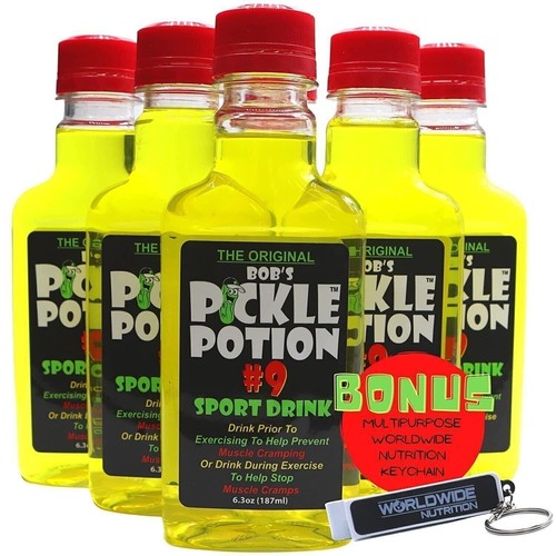 Bob's Pickle Potion 9 Sports Drinks 6.3 Oz 187ml 6 Individual Pickle ...
