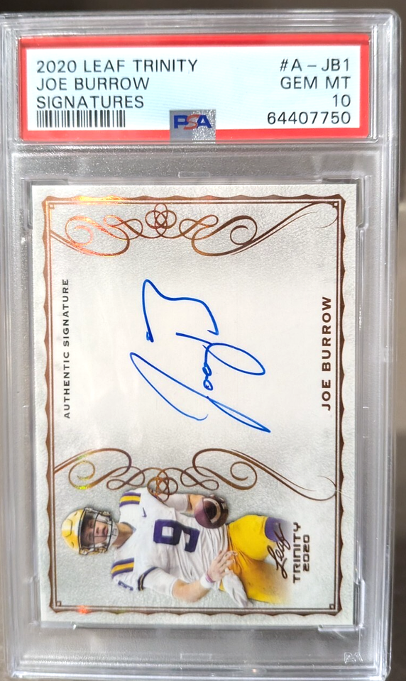 Joe Burrow 2020 Leaf Trinity Signatures #A-JB1 Gold Foil RC PSA 10 Pop ...