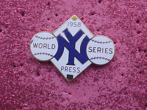 WS 1958 New York NY Yankees (24) World Series Press Media Pin ...