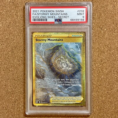 STORMY MOUNTAINS #232 POKÉMON EVOLVING SKIES SECRET RARE TRAINER - PSA ...