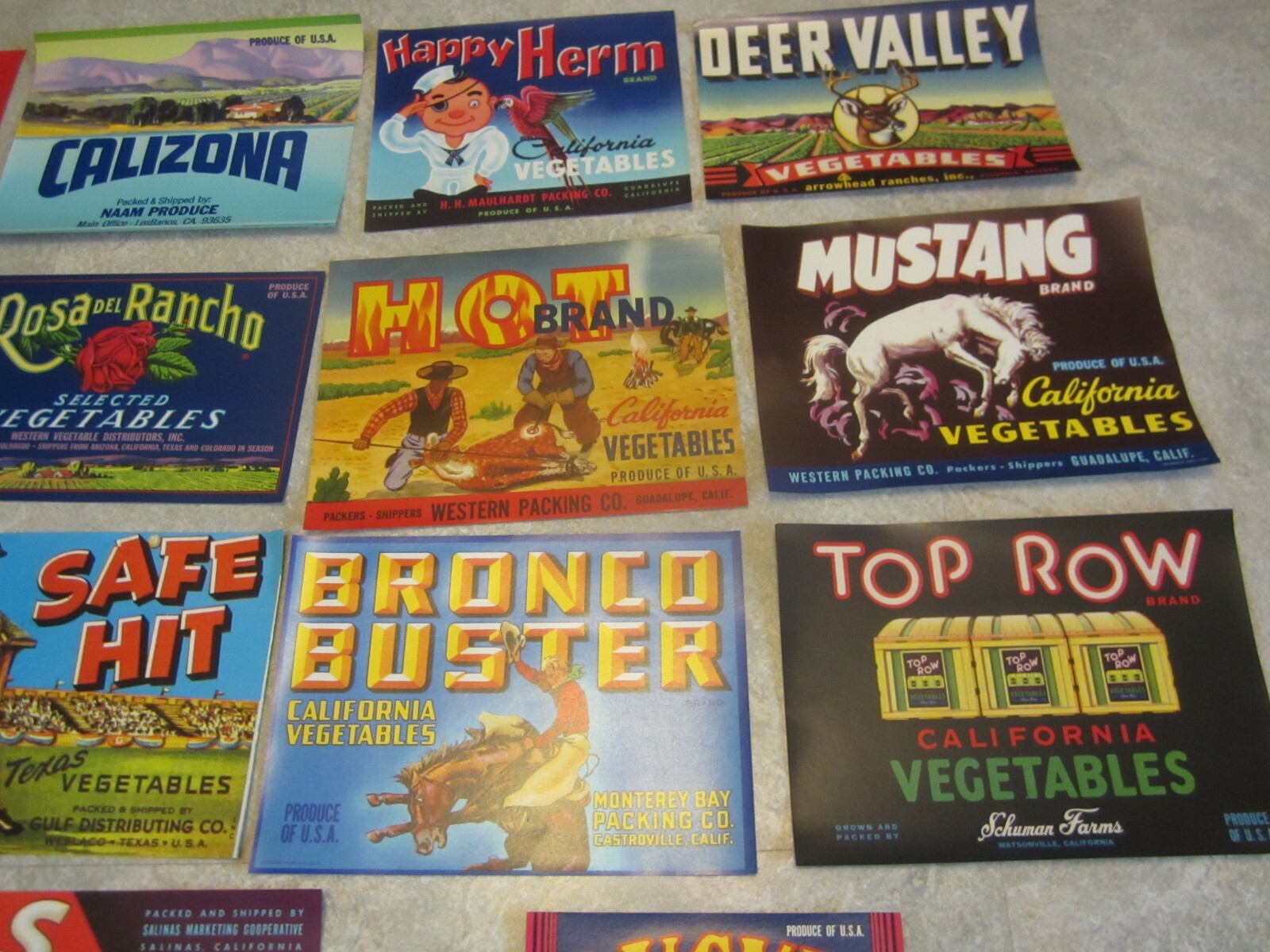 Lot of 115 Old Vintage 1940's-1950's VEGETABLE Crate LABELS - 23 ...