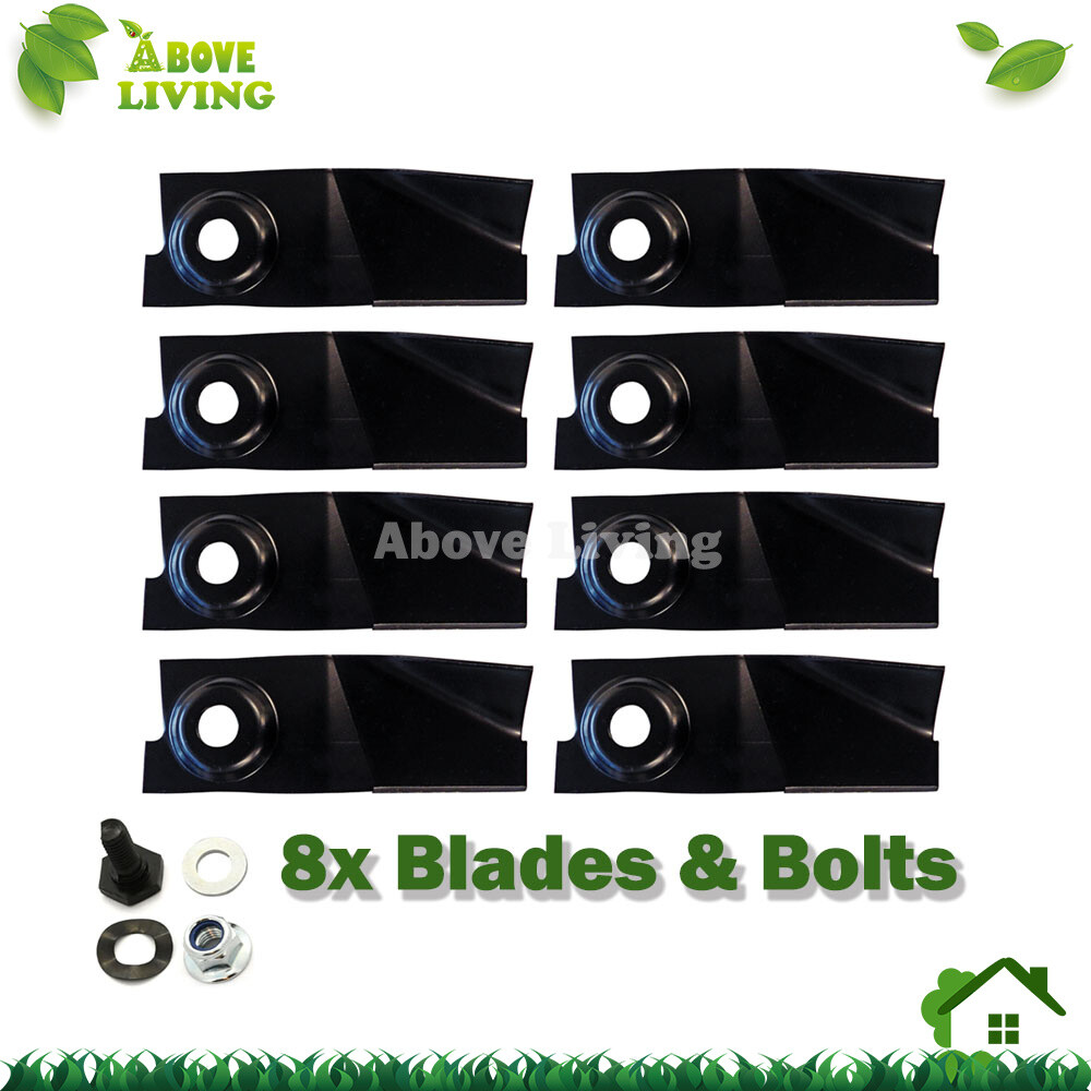8 X Blades & Bolts Set For 18" Husqvarna LC18 Stihl Viking MB434 MB435 ...