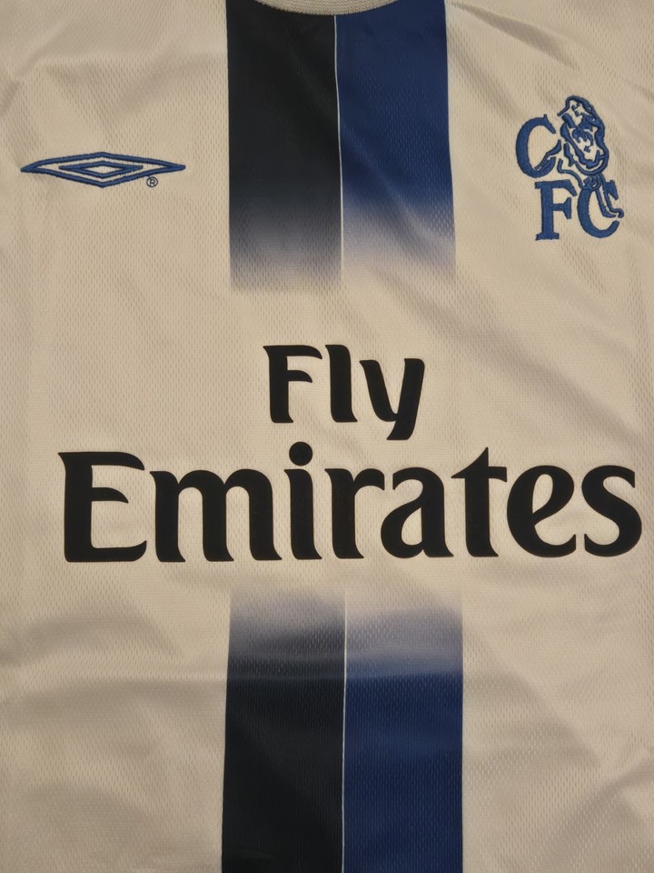 Chelsea FC 2003-2004 Retro White Away Kit Jersey Size Large | eBay