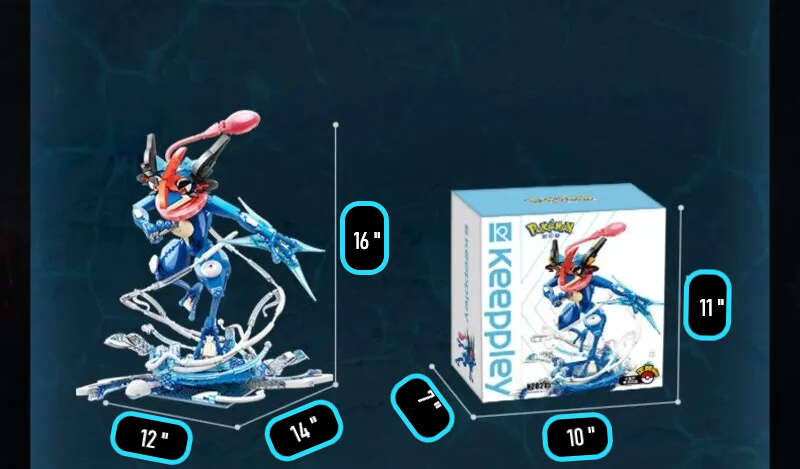 Official Pokémon LARGE Mega Charizard & Ash Greninja Building Block ...
