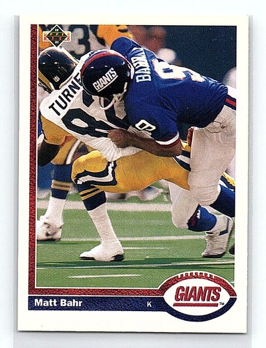 1991 Upper Deck Matt Bahr New York Giants #502 | eBay
