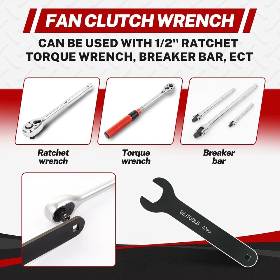 Fan Clutch Removal Tool Kit Fan Clutch Wrench Set 22 36 40 47 51 Mm ...