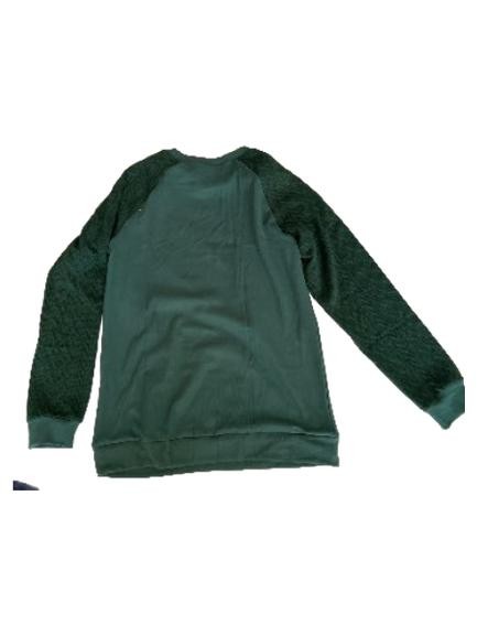 DUOEASE Sweatshirt Damen Grün Strickmuster Langarm Gr. M 38 Freizeit ...