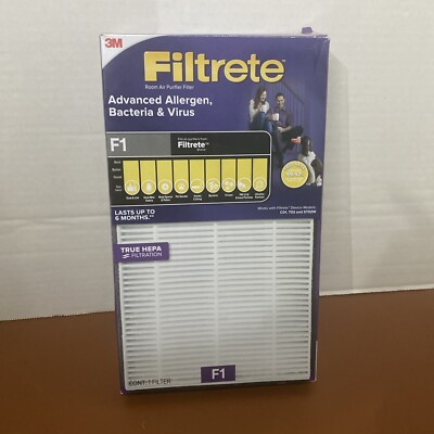 NEW Filtrete Advanced Allergen Bacteria Virus F1 HEPA Room Air Purifier ...