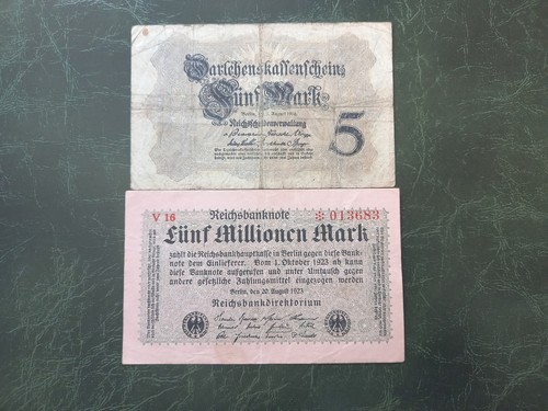 GERMANY 5 & 5 Million Mark Banknote 1914/1923 | eBay
