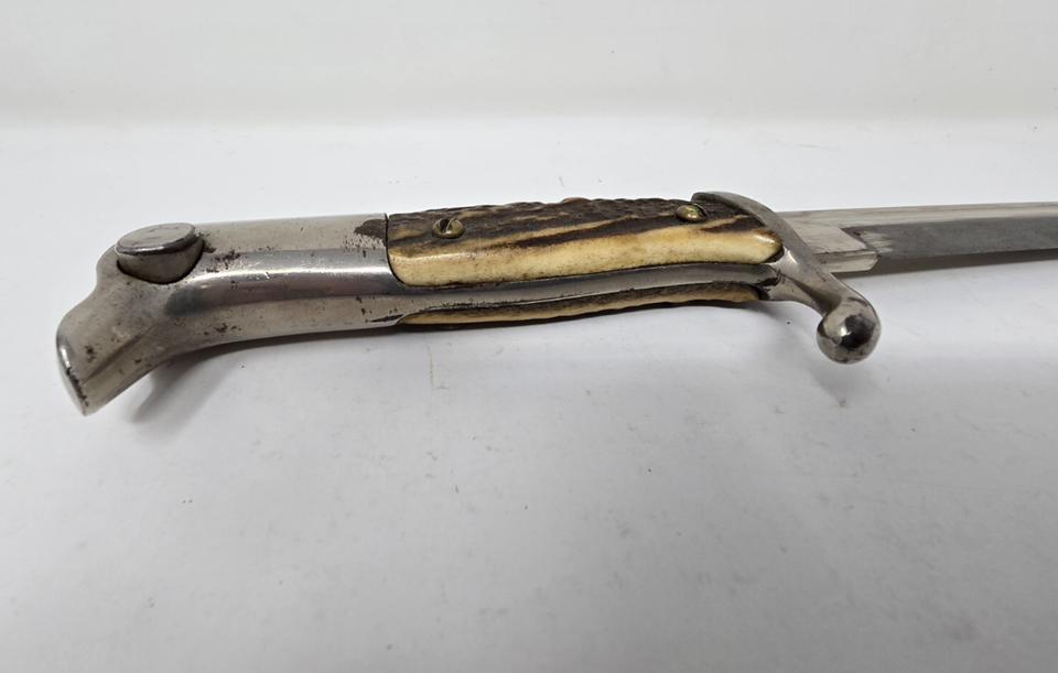 GERMAN WWII DRESS BAYONET WITH SCABBARD ANTON WINGER JR SOLINGEN BONE ...