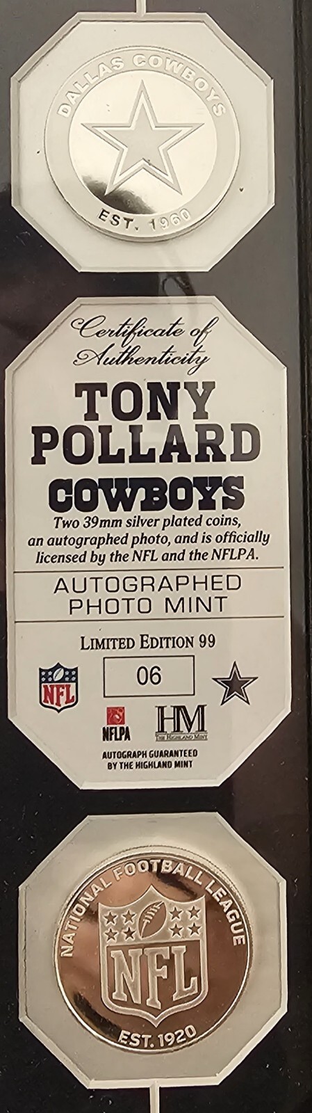 Dallas Cowboys. Autograph Picture, Tony Pollard Running Back. Limited ...